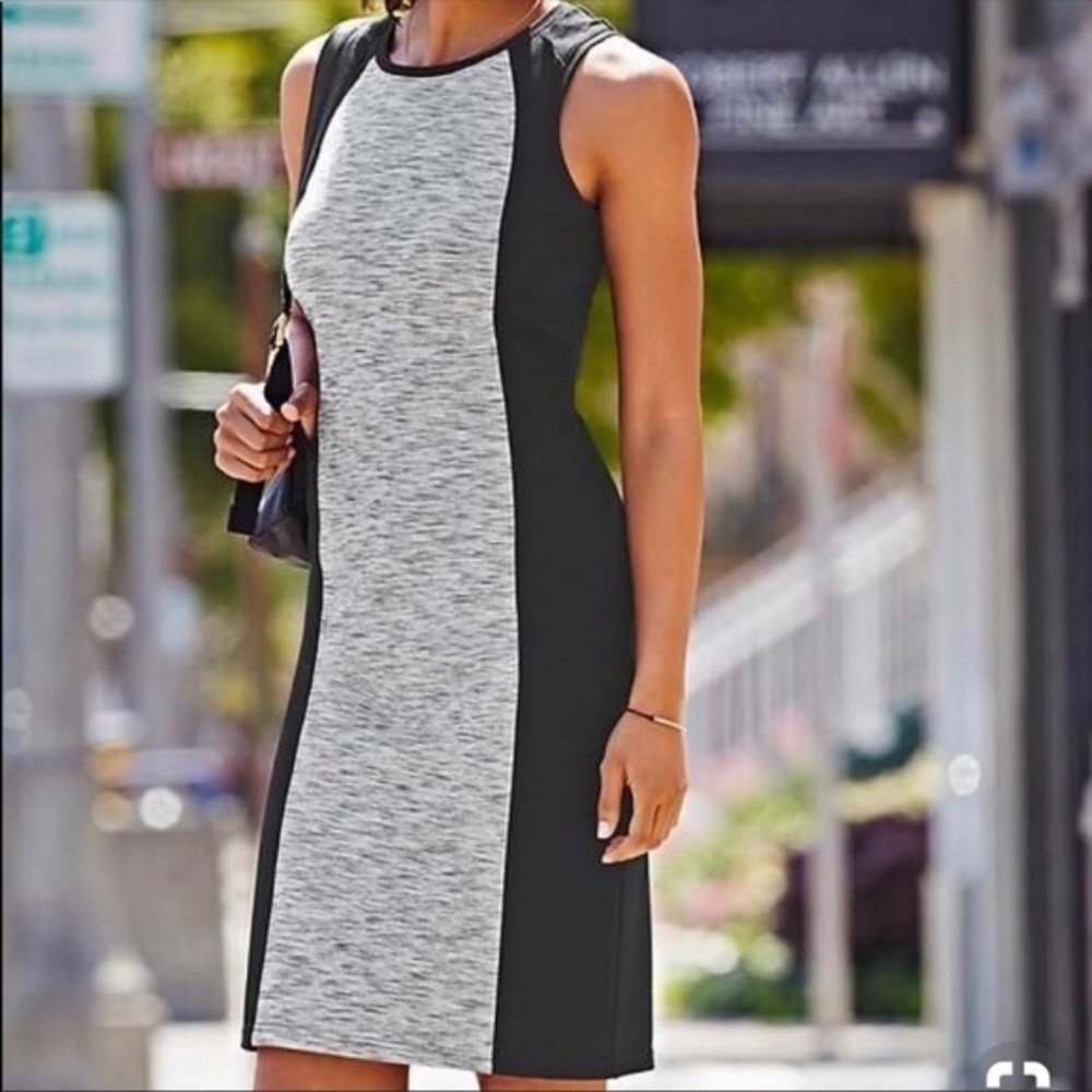 Athleta Cityscape Colorblock Bodycon Ponte Dress Blac… - Gem